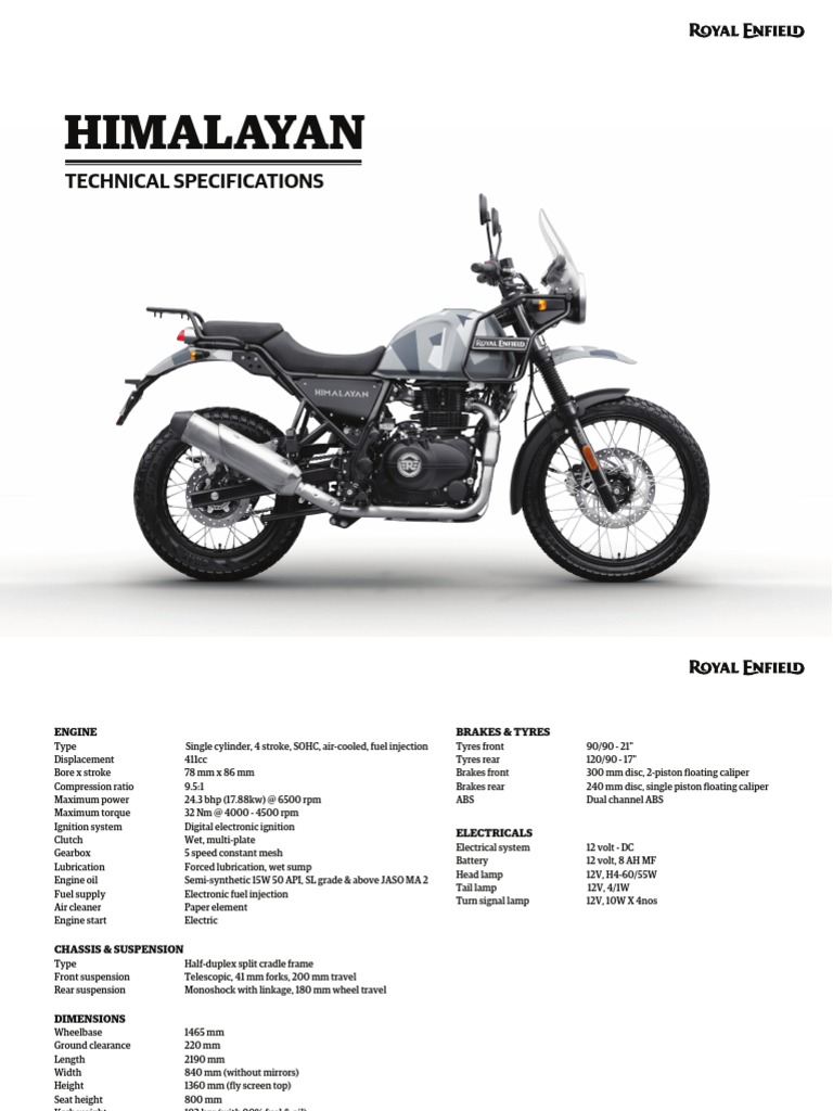 Himalayan Specs | PDF | Clutch | Engines