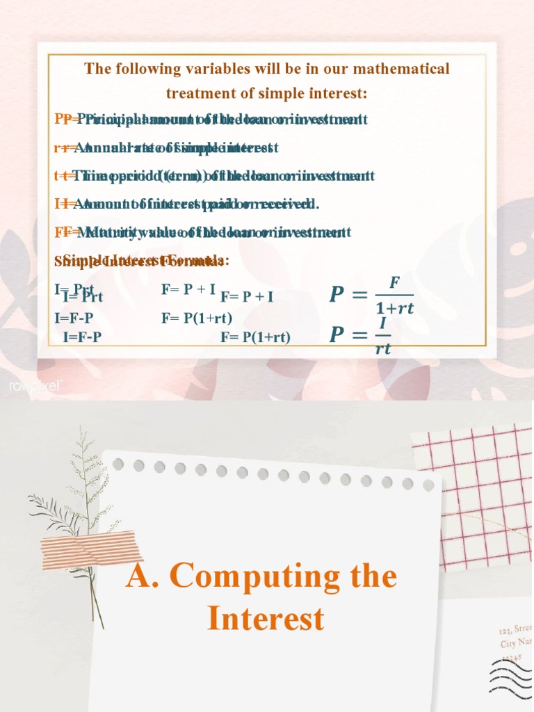 Computing Simple Interest Problem | PDF