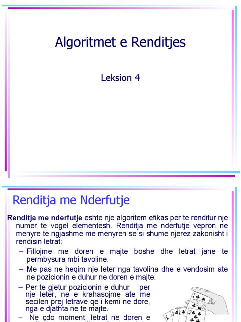 Algoritmike - Algoritmet e Renditjes | PDF