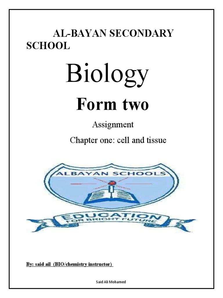 Assignment Cell and Tissue | PDF | Cell (Biology) | Tissue (Biology)