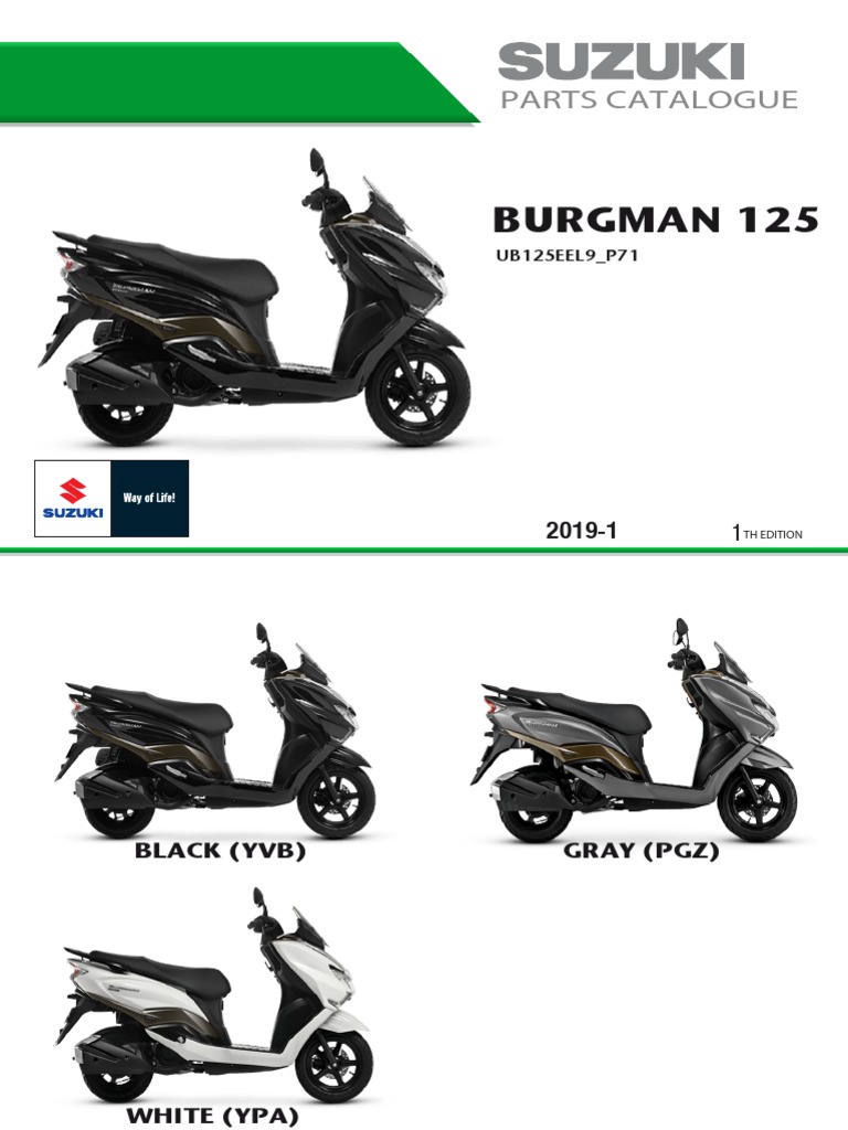 Burgman 125: Parts Catalogue | PDF | Vehicle Parts | Systems Engineering