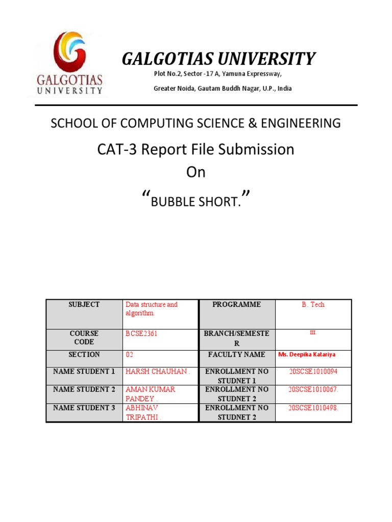 Report On Dsa. | PDF | Computer Science | Mathematics
