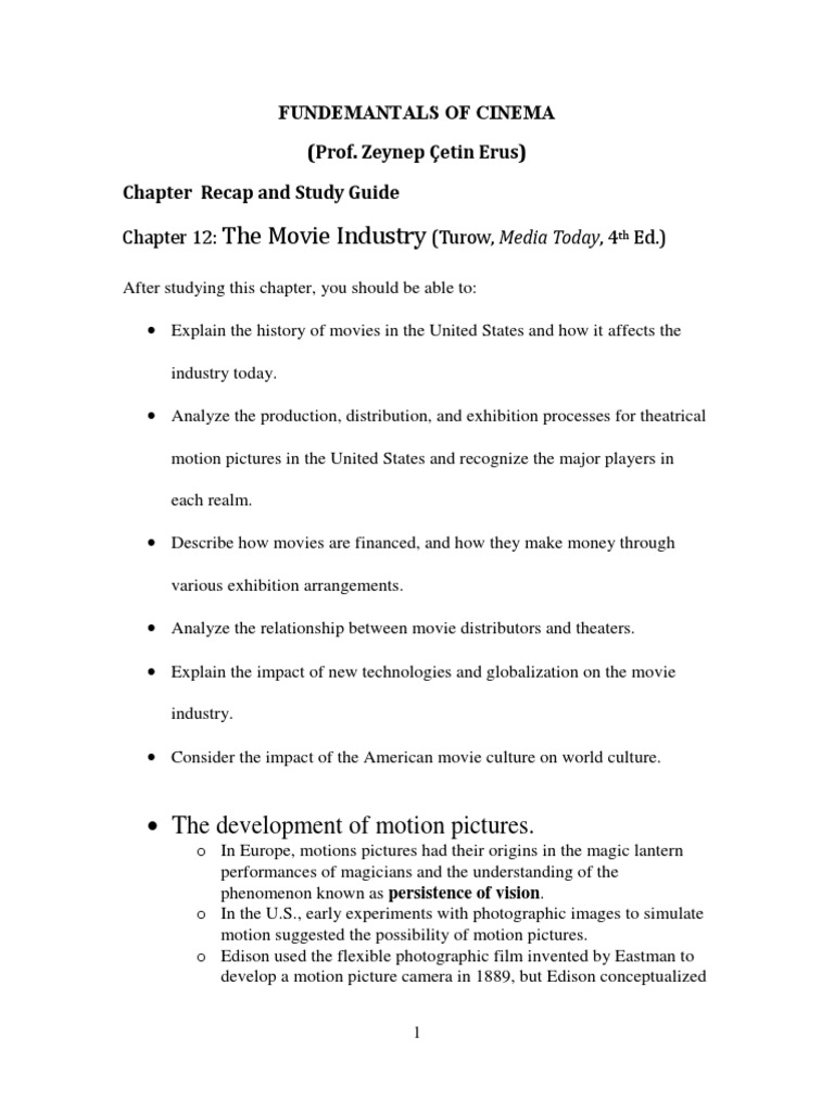 Movie Industry Fundamentals Study Guide | PDF | Movie Theater | Cinema ...
