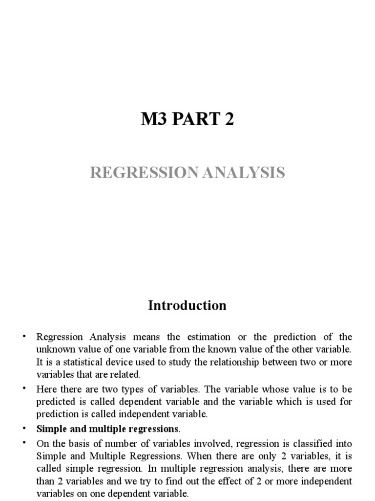 M3 Part 2: Regression Analysis | Download Free PDF | Regression ...
