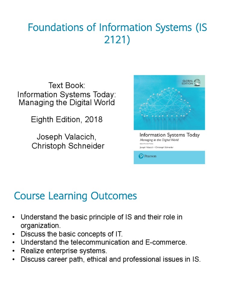 Foundations of Information Systems (IS 2121) | PDF | Information System ...