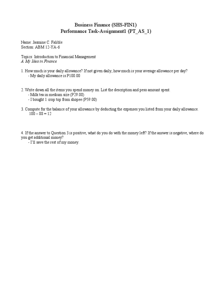 Falible, Jasmine C. (PT - AS - 1) | PDF | Self-Improvement