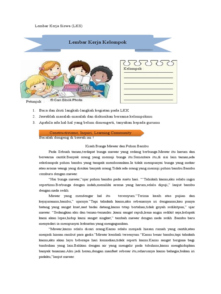 LKS: Kisah Mawar dan Bambu untuk Siswa | PDF | Seni & Disiplin Bahasa | Puisi