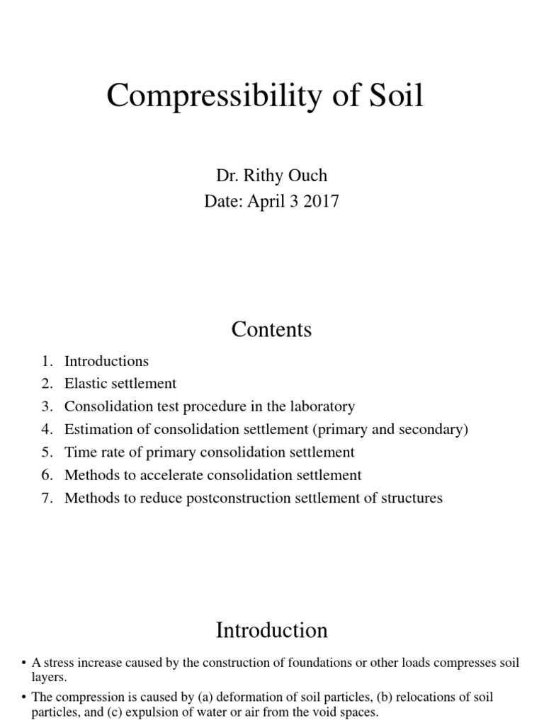 Lesson 5 Compressibility of Soil1 | PDF | Geotechnical Engineering ...