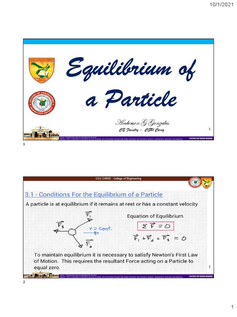 Module 2 Equilibrium of Particles | PDF | Mechanics | Classical Mechanics