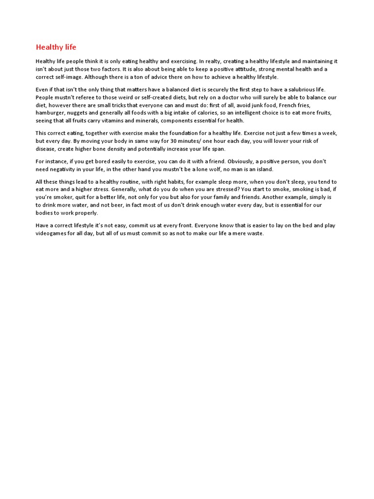 Healthy Life | PDF