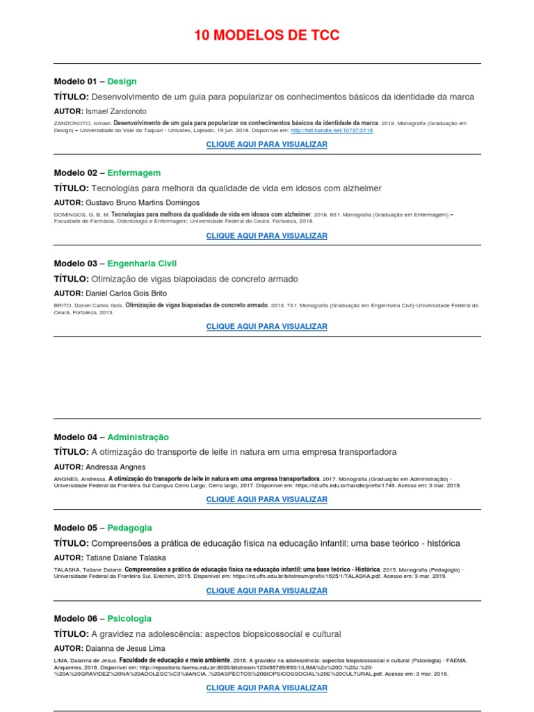 10 Modelos de TCC | PDF | Academia