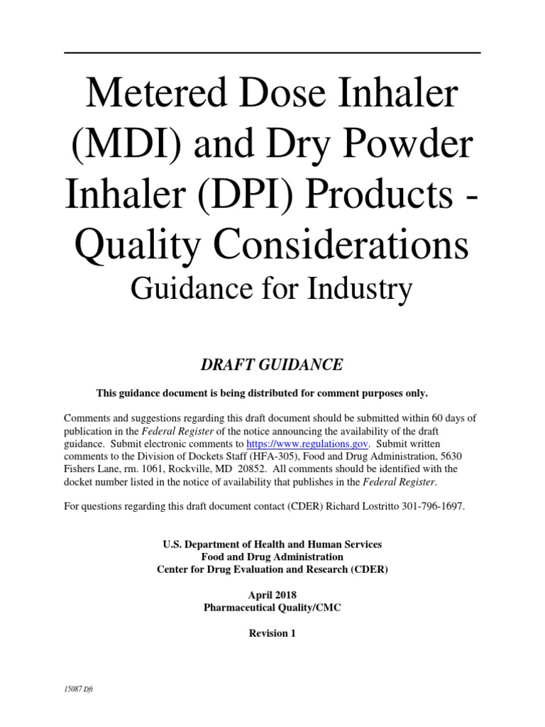 Fda Dpi Guideline | PDF | Chemistry
