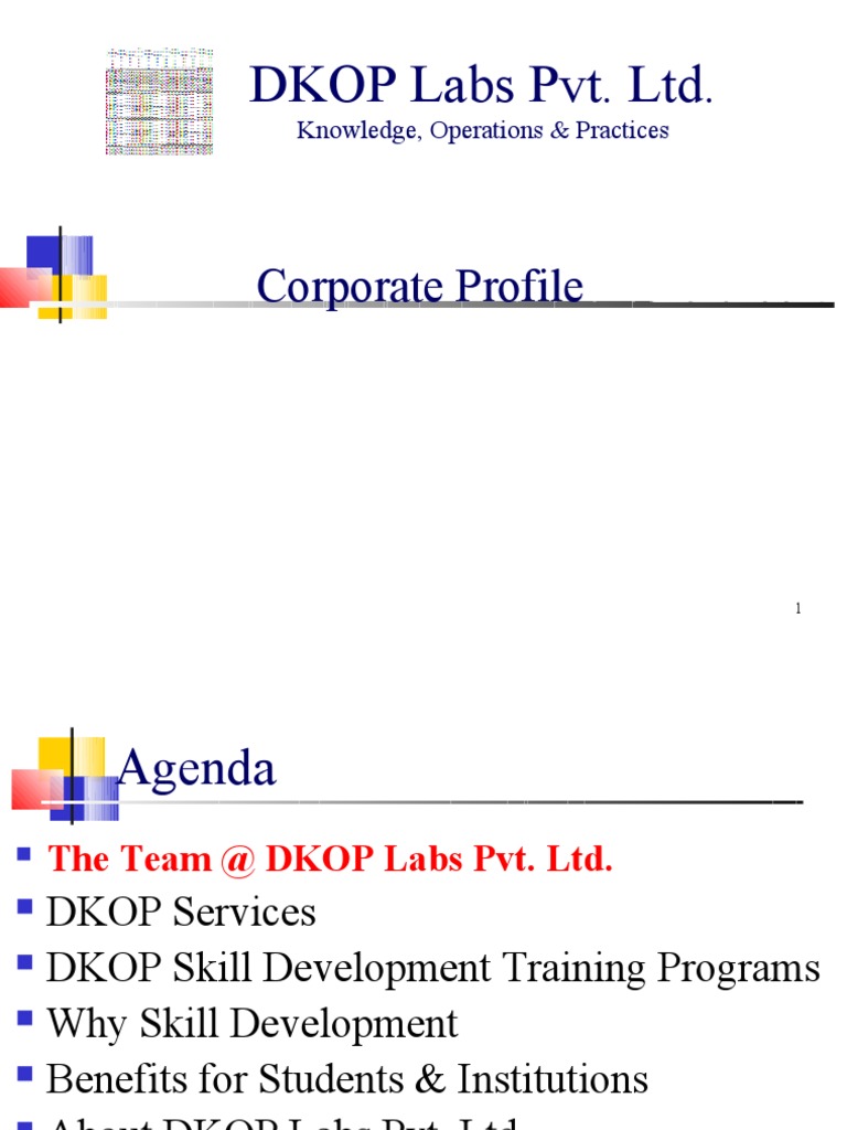 DKOP Labs Pvt. LTD.: Corporate Profile | PDF | Intellectual Works | Science And Technology