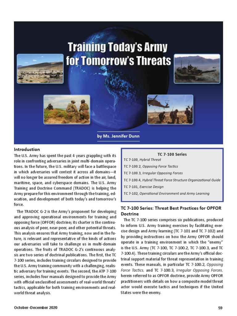 OPFOR and Threat Tactics Overview | PDF | Military Intelligence ...