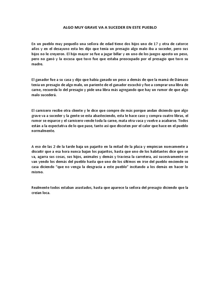 Algo Muy Grave Va A Suceder en Este Pueblo | PDF | Novela negra ...
