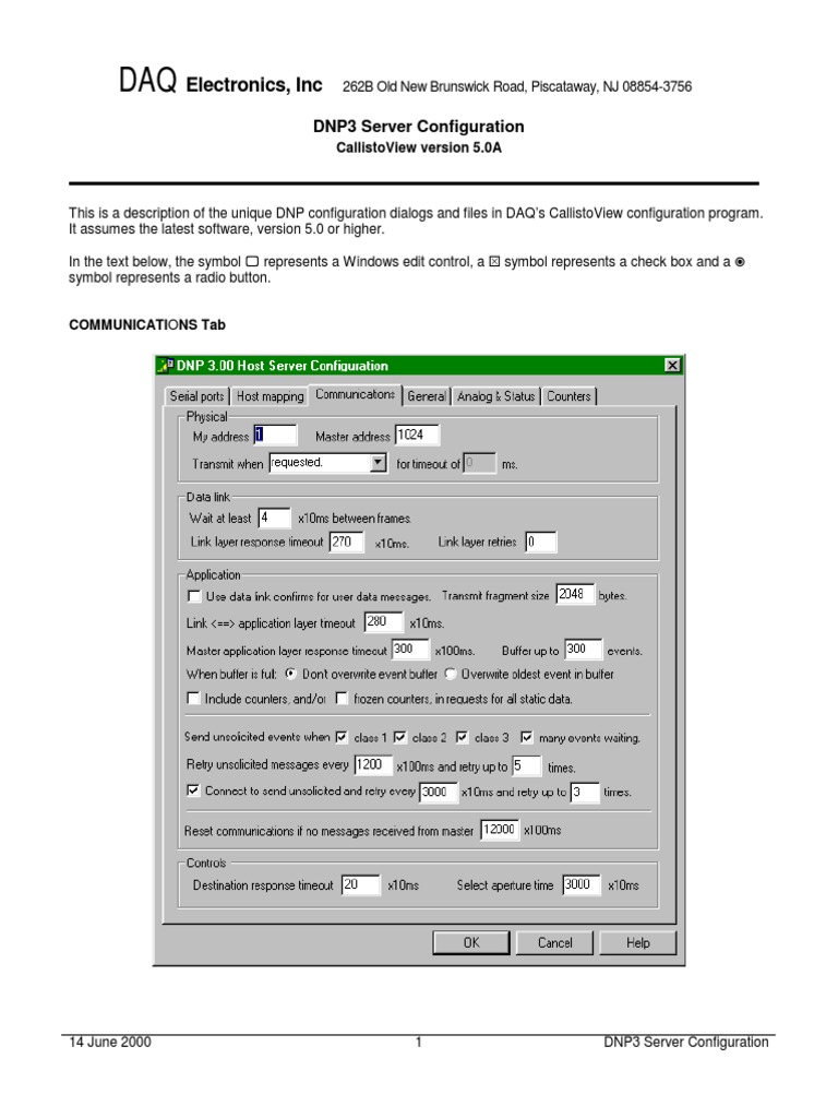 Electronics Inc Dnp3 Server Configuration Pdf Server Computing Databases