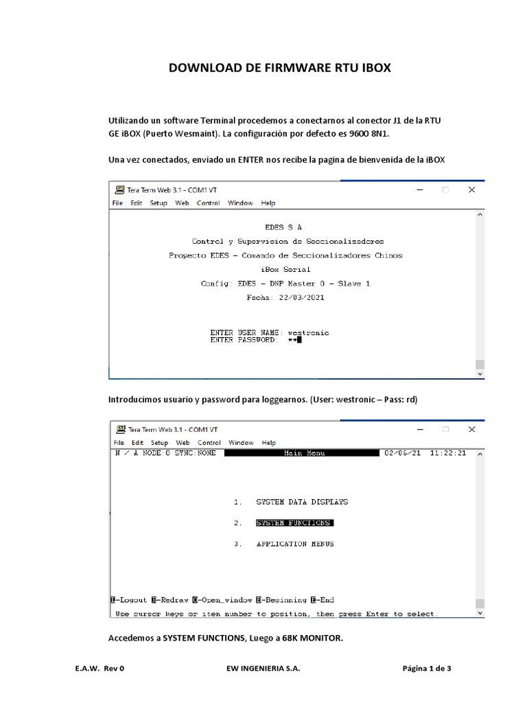 Firmware A RTU iBOX Rev0 | PDF | Terminal de computadora | Software