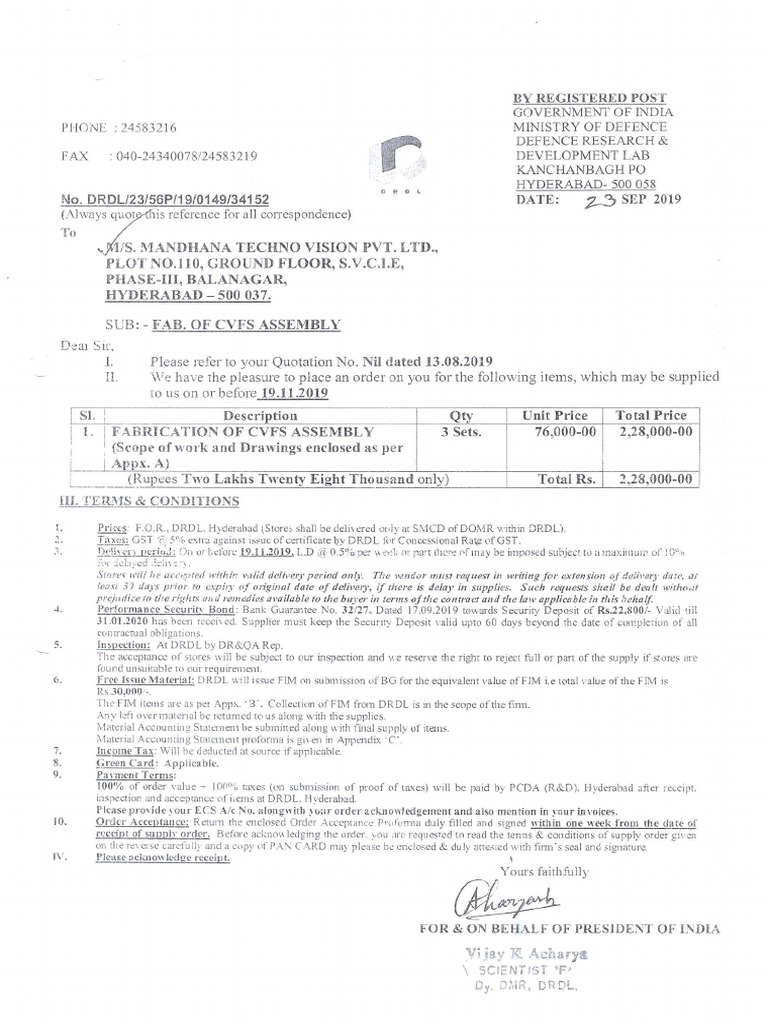 DRDL So Copies | PDF