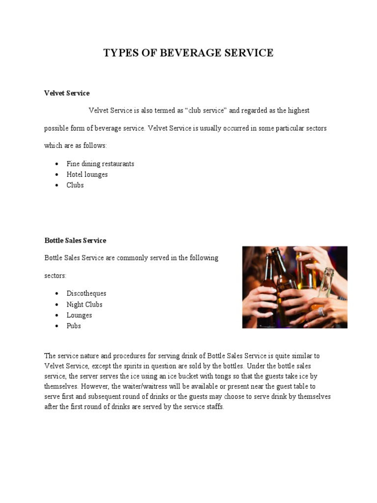 Types of Beverage Service | PDF