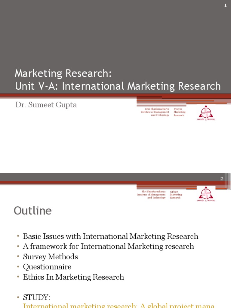 Marketing Research: Unit V-A: International Marketing Research | PDF ...