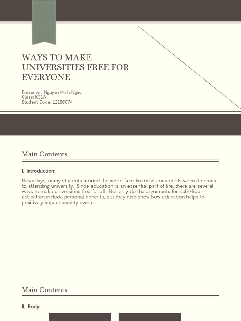 Making University Education Free for All | PDF | Loans | University