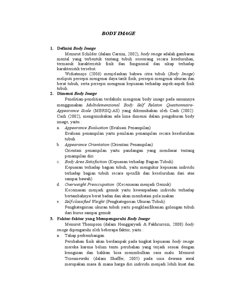 Tugas Body Image | PDF