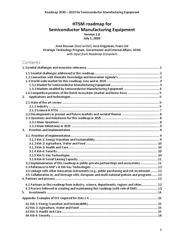 Roadmap Semiconductor Manufacturing Pdf Integrated Circuit