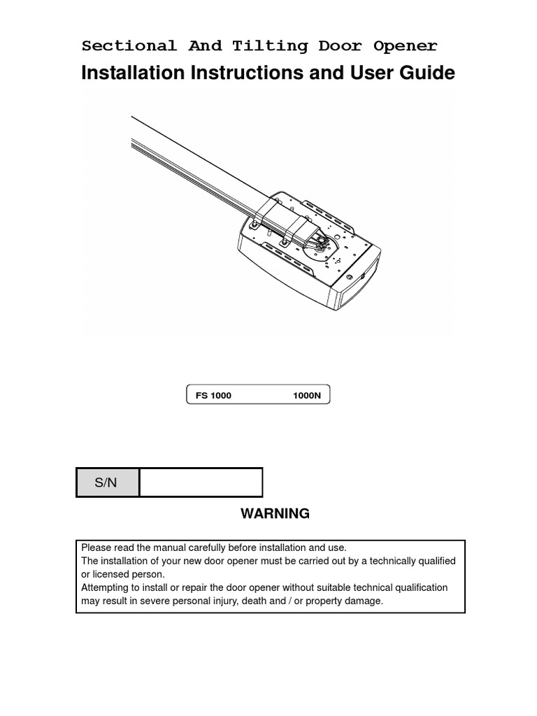 FS1000 Manual en | PDF | Safety | Switch