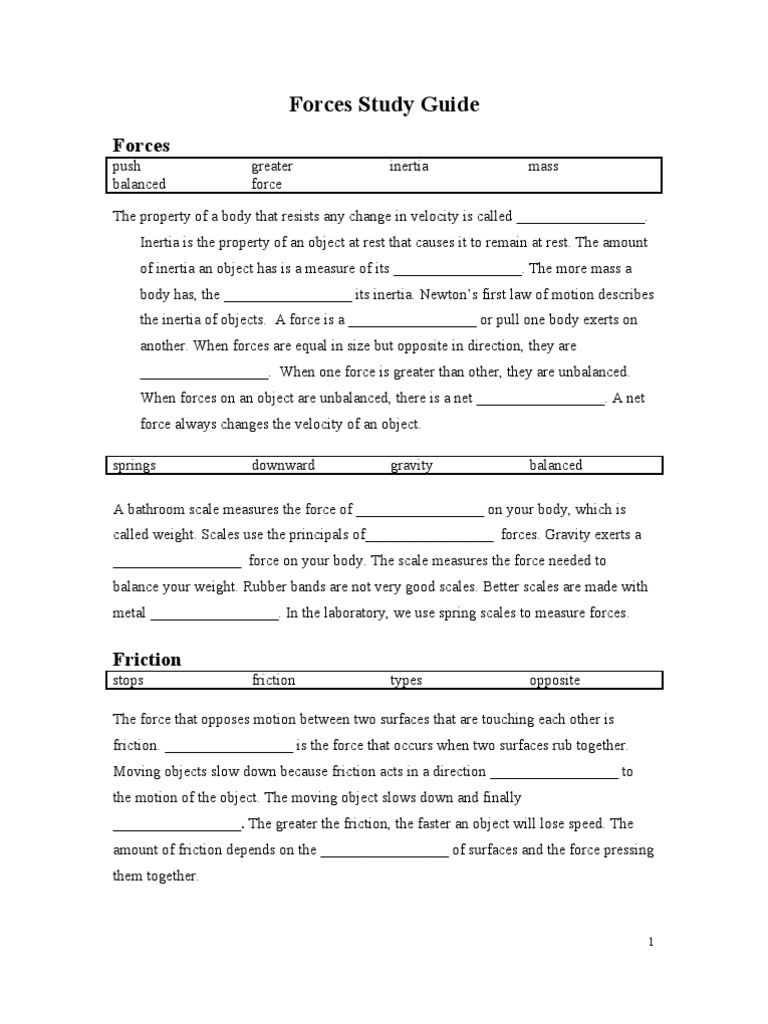 Study Guide | PDF | Force | Potential Energy