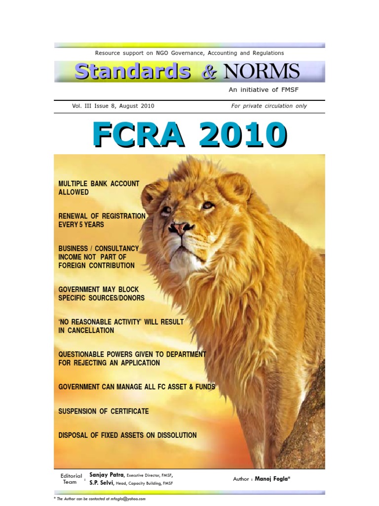 FCRA 2010: Key Amendments and Impacts | PDF | Finance & Money Management
