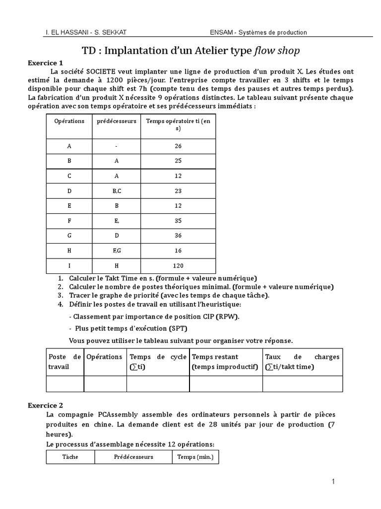 TD Systeme de Prod | PDF