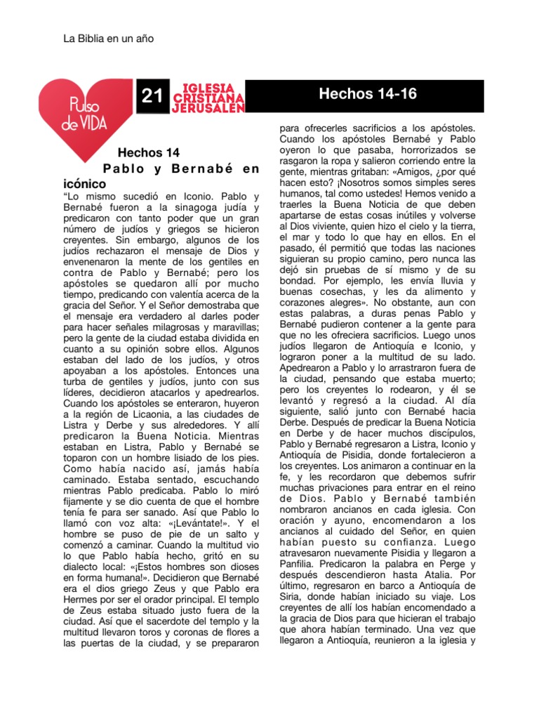 Hechos 14-16: Hechos 14 Pablo y Bernabé en Icónico | PDF | Bernabé ...