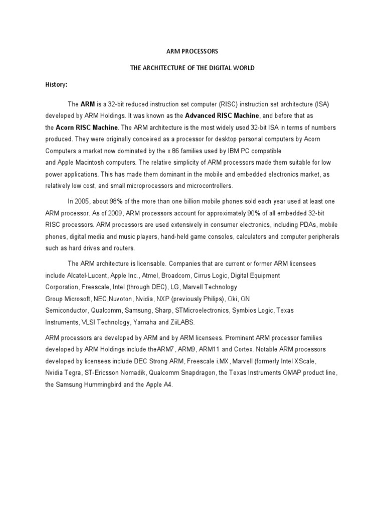 New 223 Arm Processors | PDF | Arm Architecture | Central Processing Unit