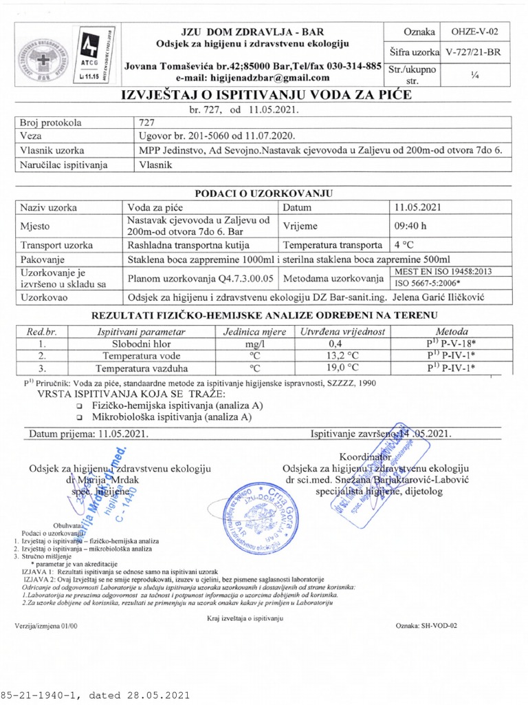 Izvjestaj Primjer | PDF