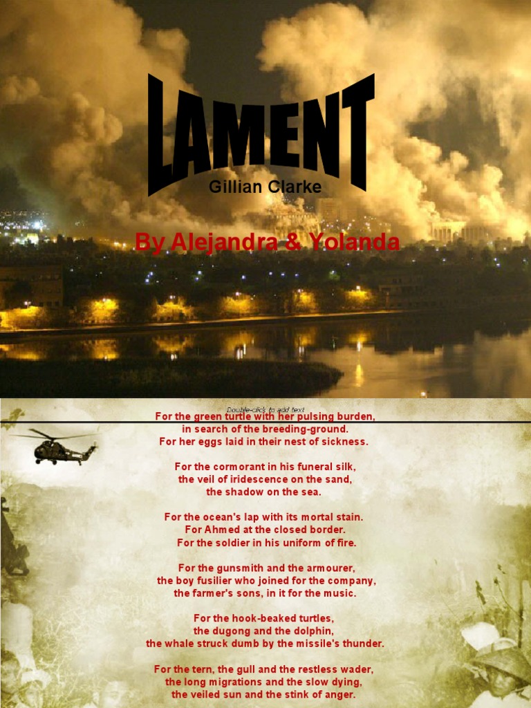 Poem Analysis - Lament | PDF | Poetry