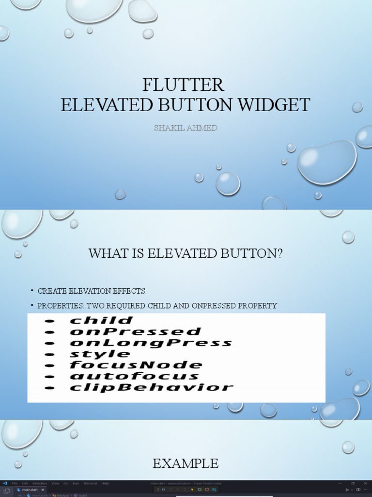 Flutter - Lecture - 14 (Elevated Button) | PDF