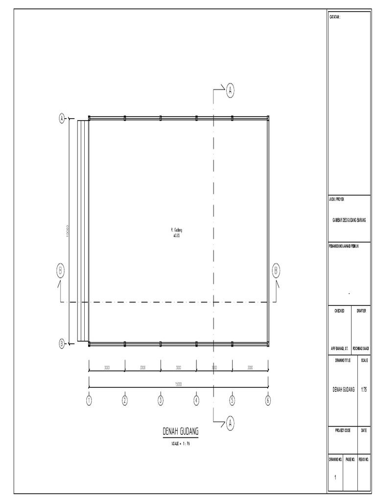 Denah dan Detail Gudang Barang | PDF | Art