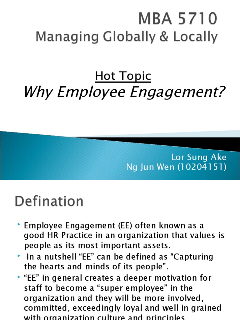Why Employee Engagement?: Hot Topic | PDF | Industrial And ...