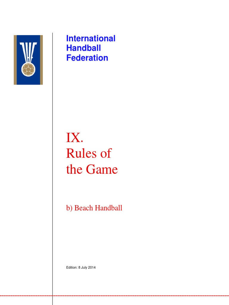 0 - 09 - Rules of The Game (Beach Handball) - GB | PDF | Referee ...
