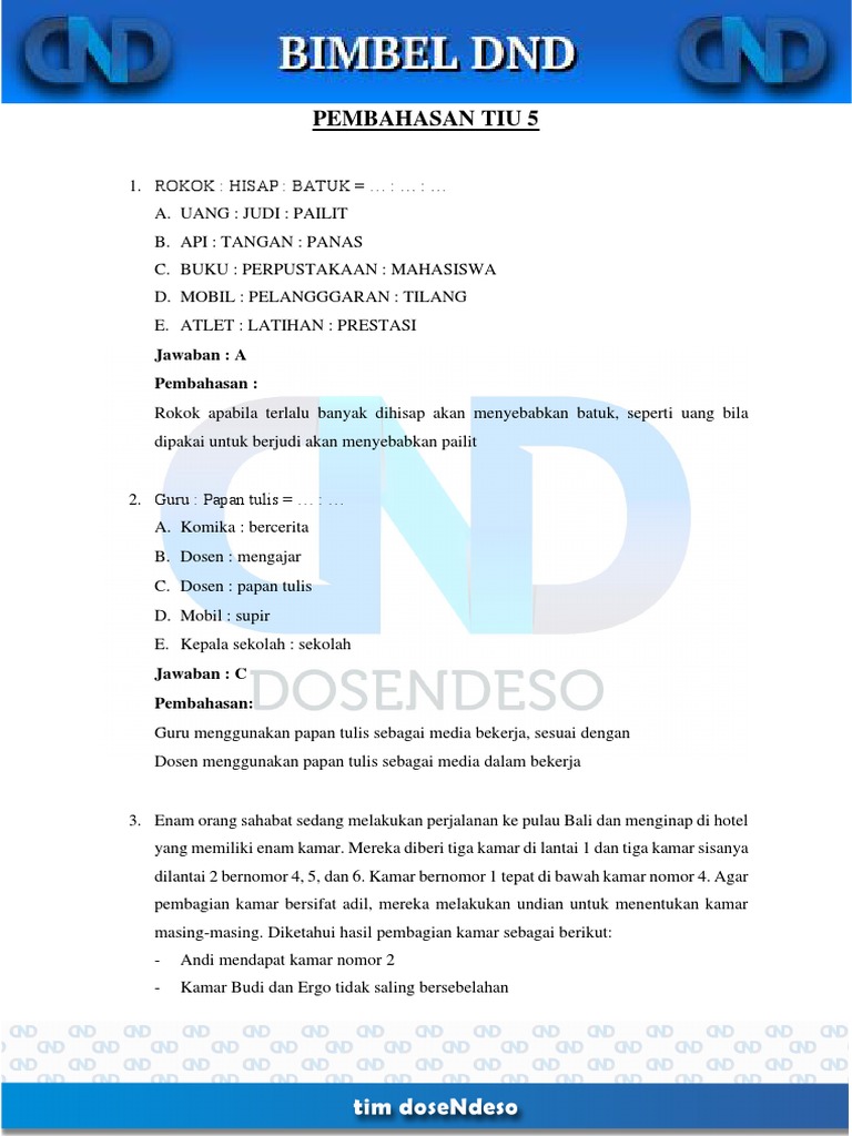 TIU 5 Pembahasan | PDF