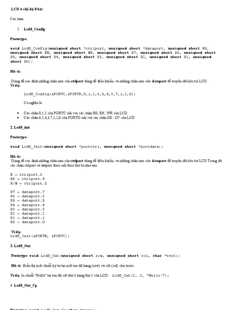 LCD ở chế độ 8 bit | PDF