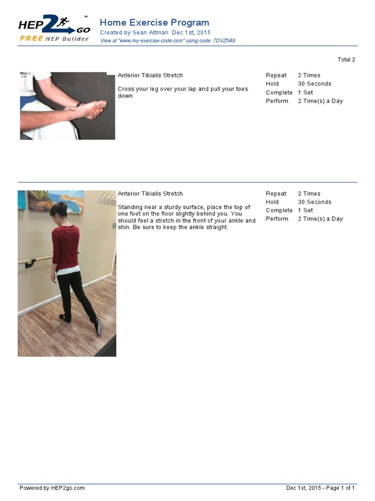 Anterior Tibialis Stretching Guide | PDF