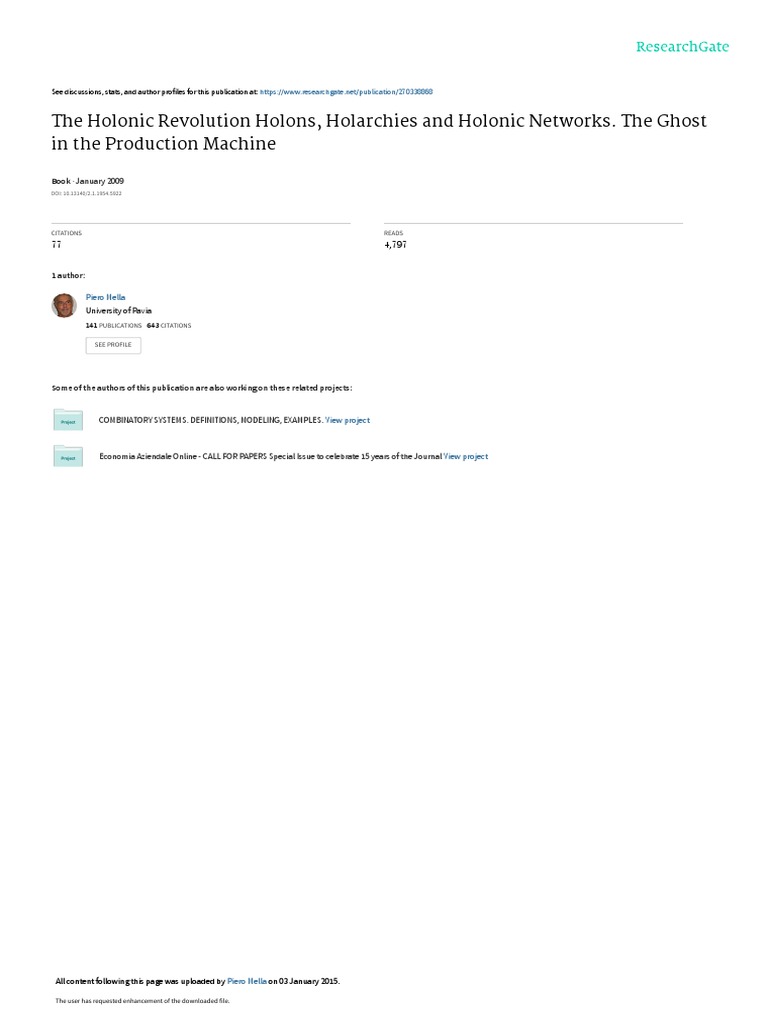 Holonic Revolution | PDF | System | Hierarchy