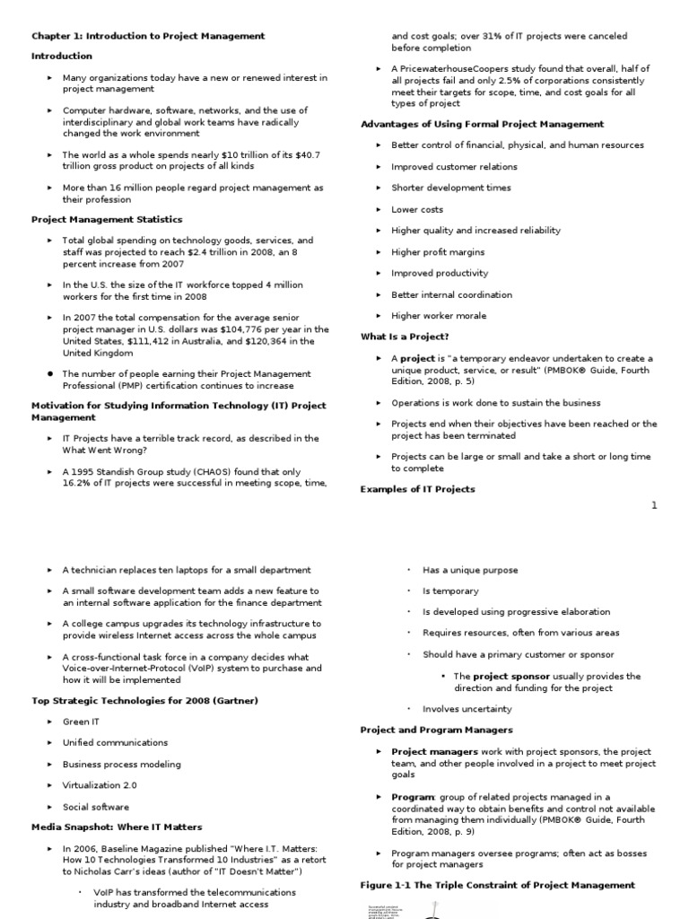 Chapter 1: Introduction To Project Management | PDF | Project ...