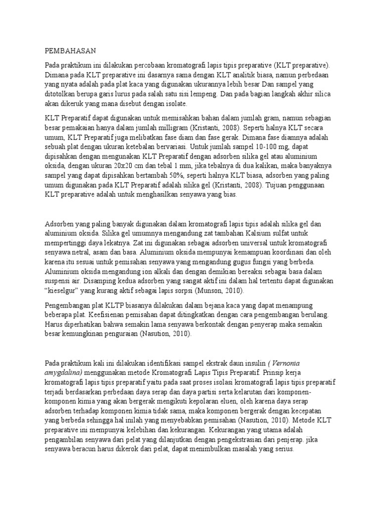 Pembahasan Klt Preparatif Pdf