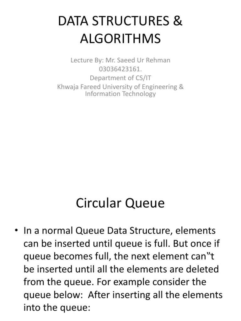 Data Structures And Algorithms Pdf Queue Abstract Data Type Computing 