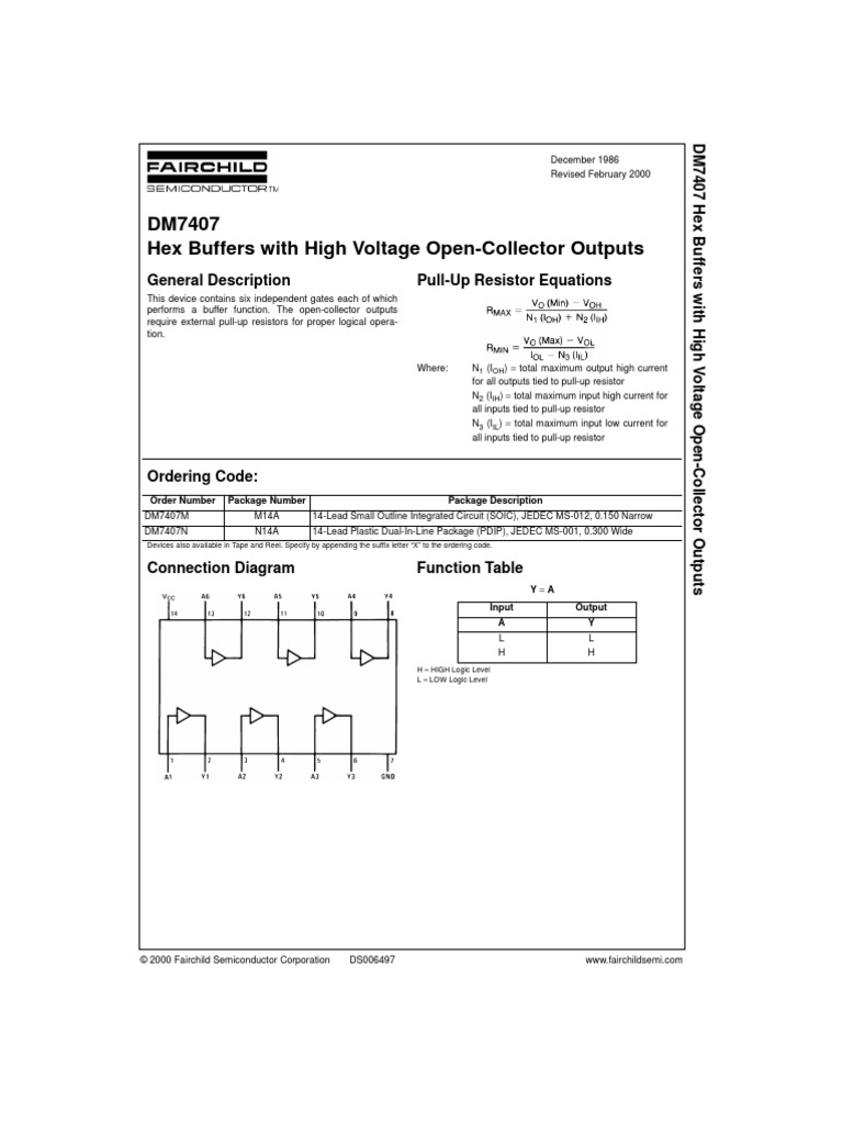 Datasheet 7407 BUFFER | PDF | Electrical Engineering | Electronic ...