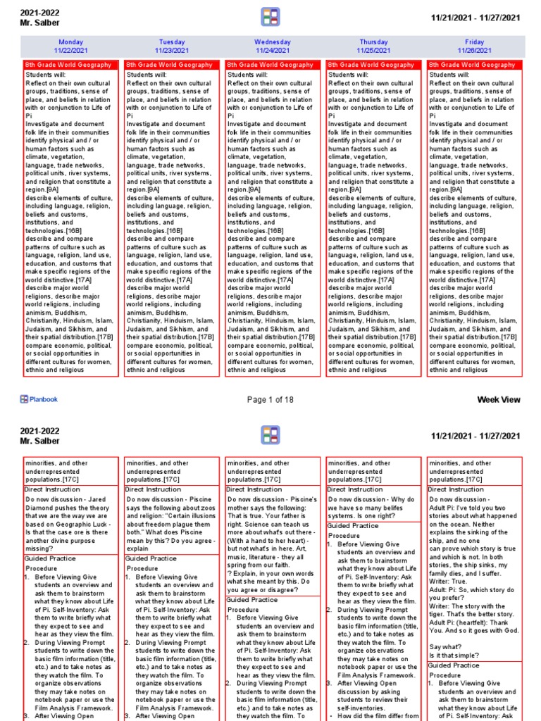 8th Grade World Geography Lesson Plans Q2 Week7 | PDF