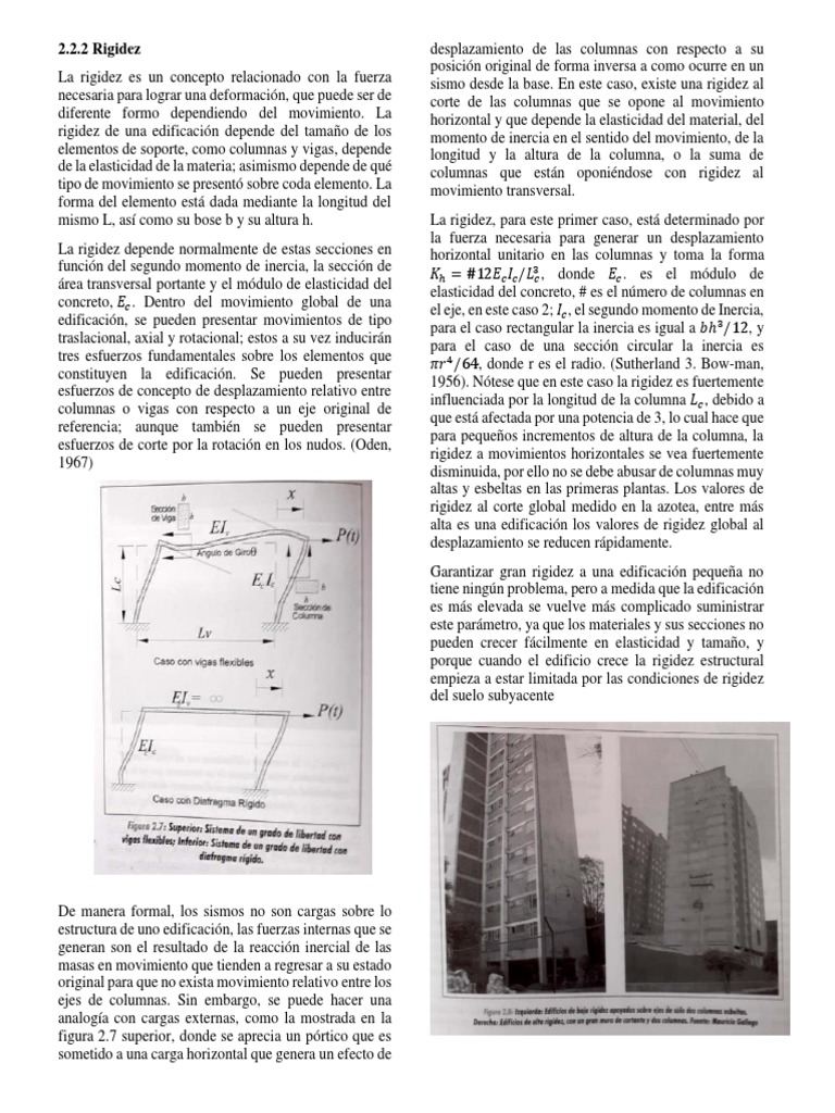 Rigidez y Modulo | PDF | Rigidez | Hormigón