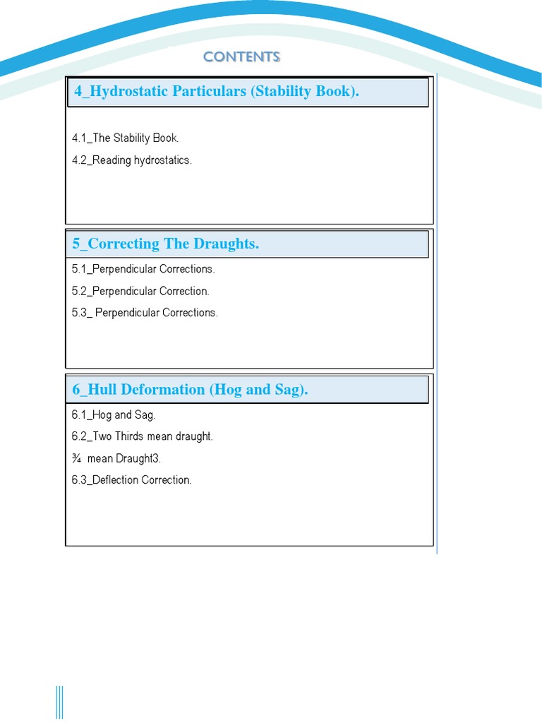 4 - Hydrostatic Particulars (Stability Book) | PDF | Ships | Hull (Watercraft)